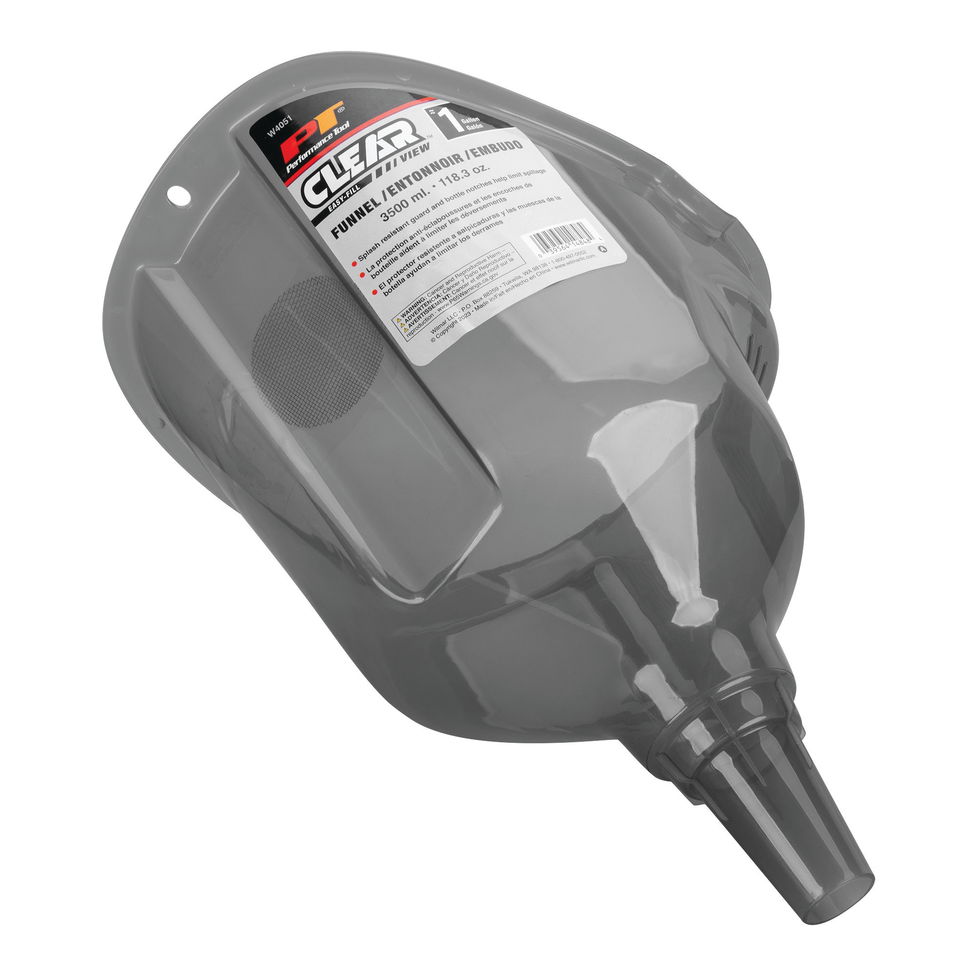 Performance Tool, Clear View Easy-Fill Funnel 1 Gallon, Hole Diameter 1 in, Model# W4051 ...